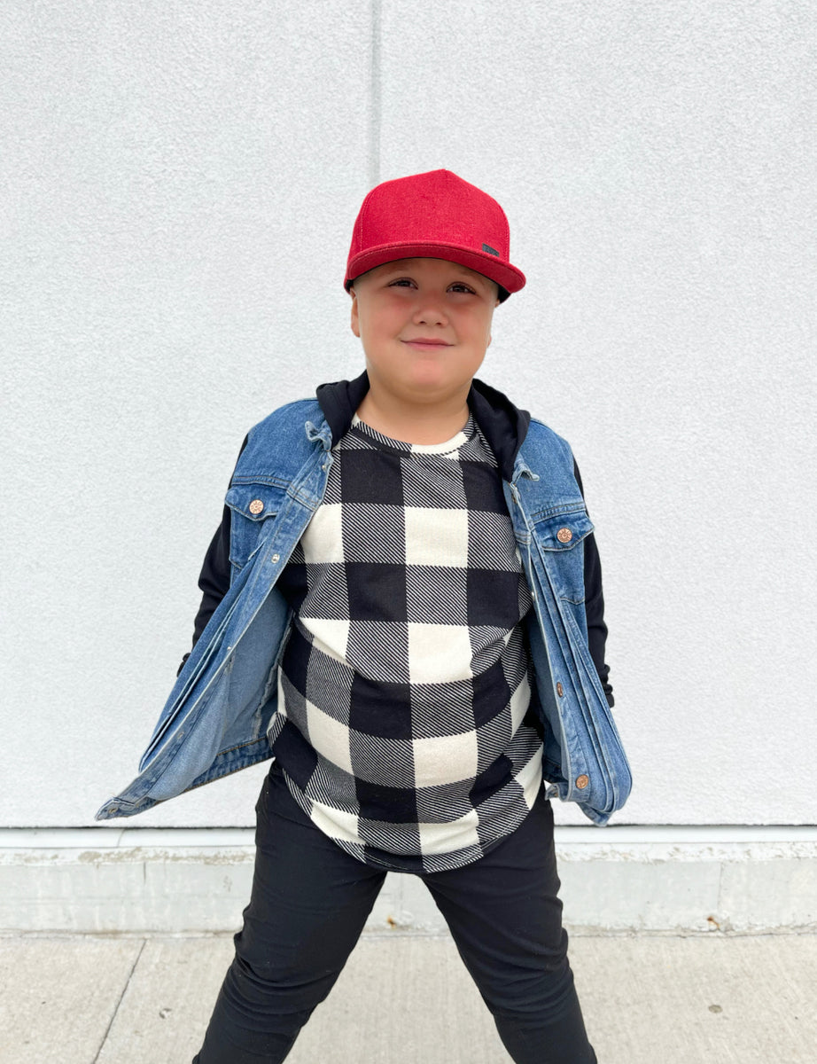 Red Denim Snapback – AMO Hats
