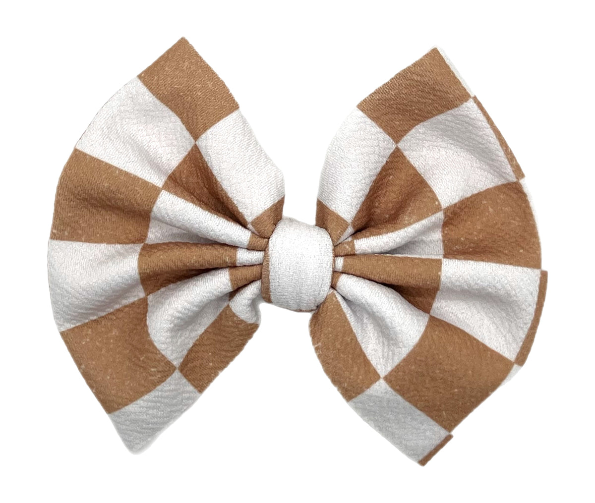 Tan Checks 5” Hair Bow – AMO Hats